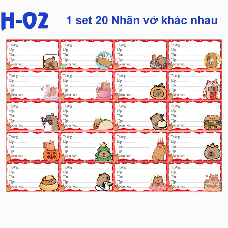 Capybara capybara notebook labels 40 different labels/ capybara ...