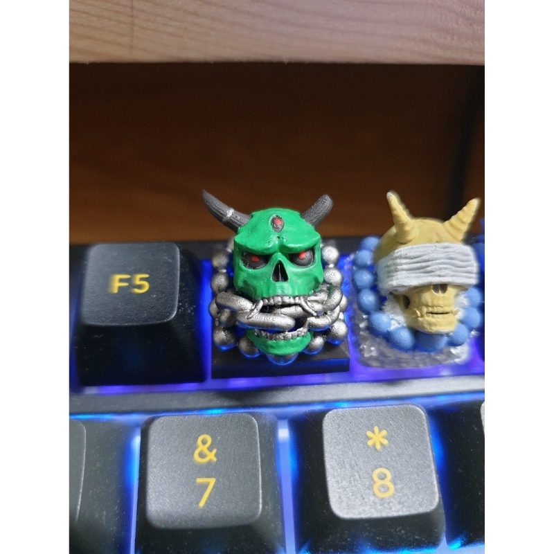 Muted Oni Skull Artisan Keycap - Handmade Keycap in the shape of a ...