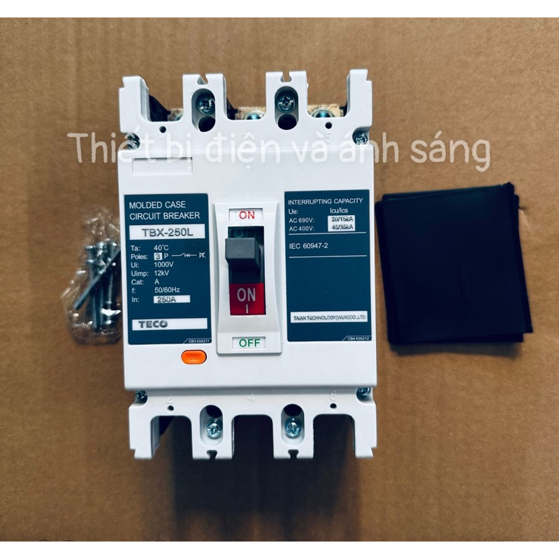 Mccb (Aptomat) TECO Type 3P TBX-250 100 /125 /140 / 160 / 180 / 200 / 225 / 250A (380V) | Shopee ...