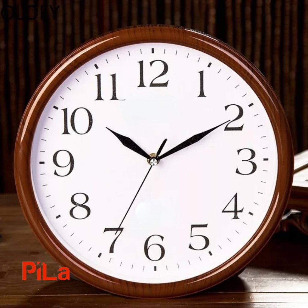 Enduring Wall Clock Round Brown Border Big Clear Numbers | Shopee Malaysia