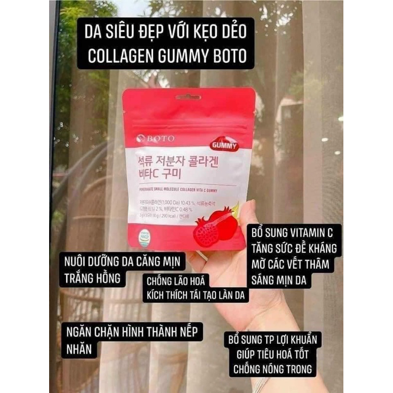 Red Pomegranate collagen Gummies for Bright, Smooth Skin Boto collagen ...