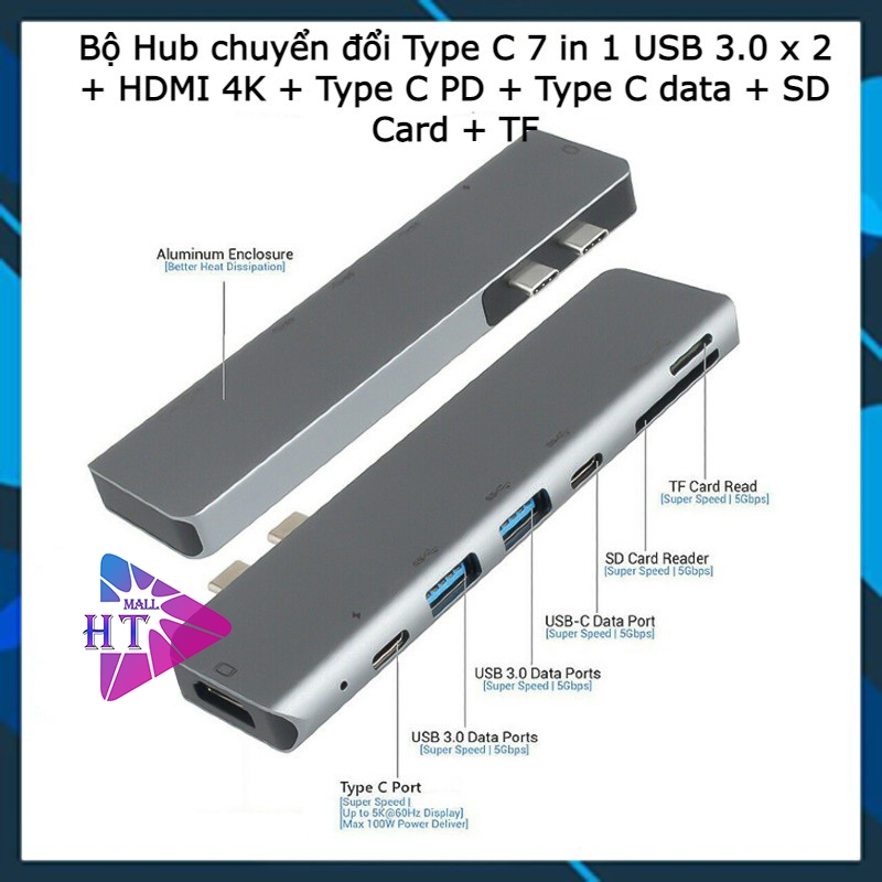 Type C 7 in 1 thunderbolt 3 Adapter Hub | Shopee Malaysia