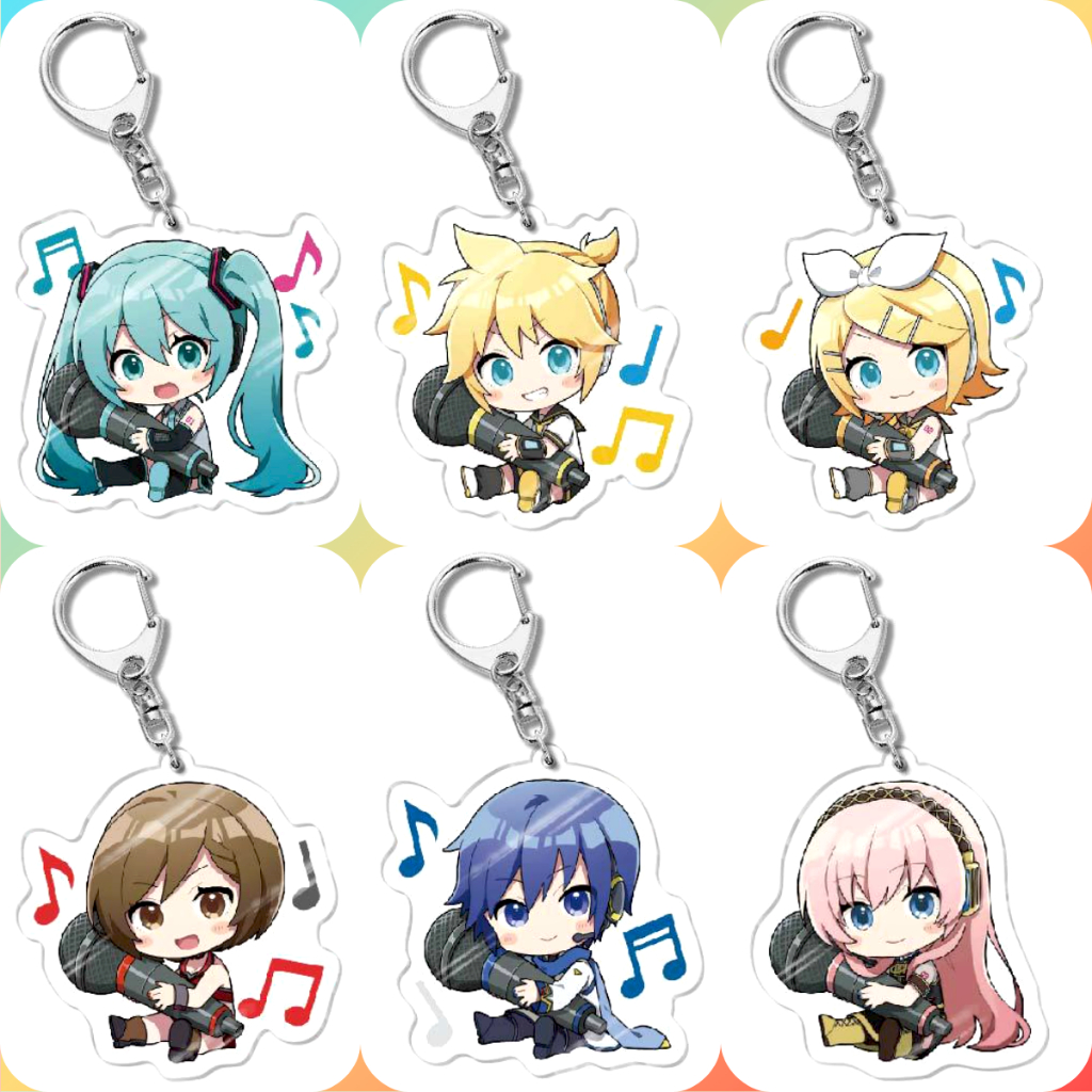 Anime mica keychain Hatsune Miku Vocaloid Kagamine Rin & Len Megurine ...