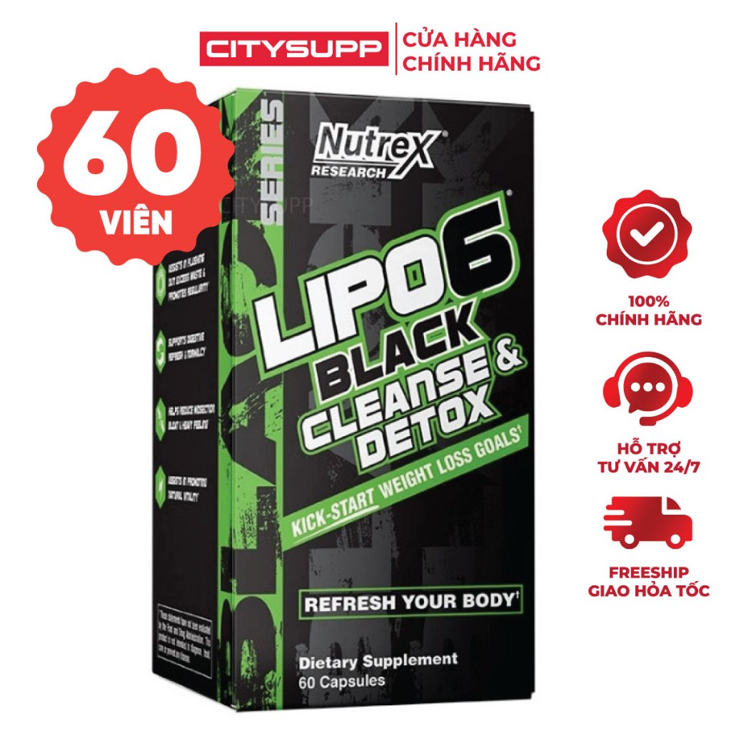 Nutrex Lipo 6 Black Cleanse & Detox (60 tablets), Supports Laxative ...