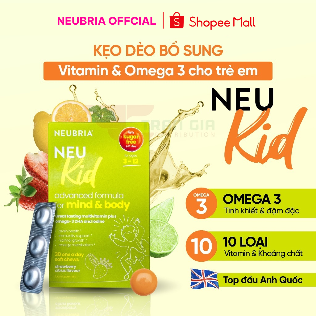 Neubria Neu Kid Multivitamin For Children 3-12 Years Old Box Of 30 ...