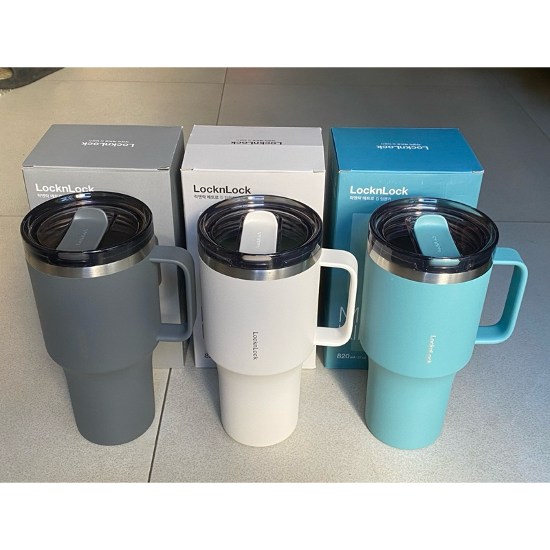 [LOCKnLOCK] Metro KING TUMBLER Thermos Cup 820ML - LHC4326 (With Handle, Slide Lid) | Shopee ...