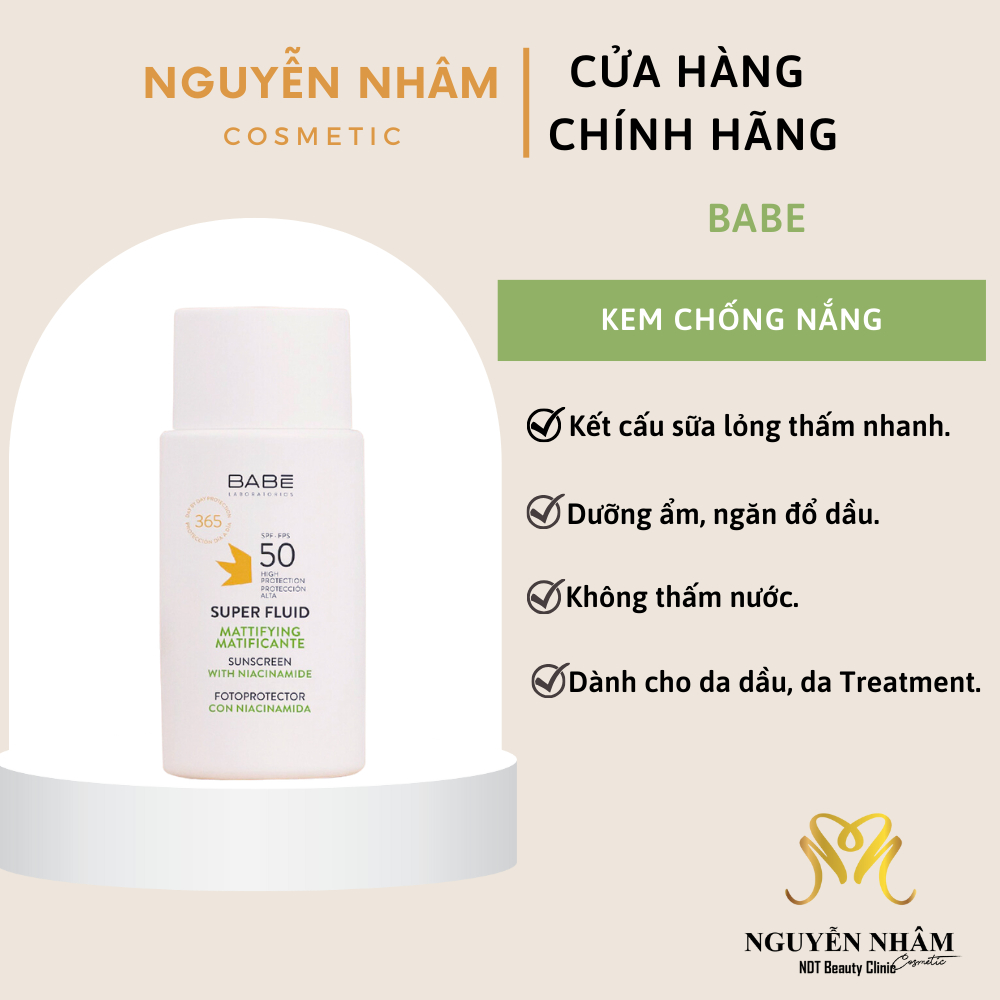 Babe Super Fluid Mattifying Sunscreen SPF 50 | Shopee Malaysia