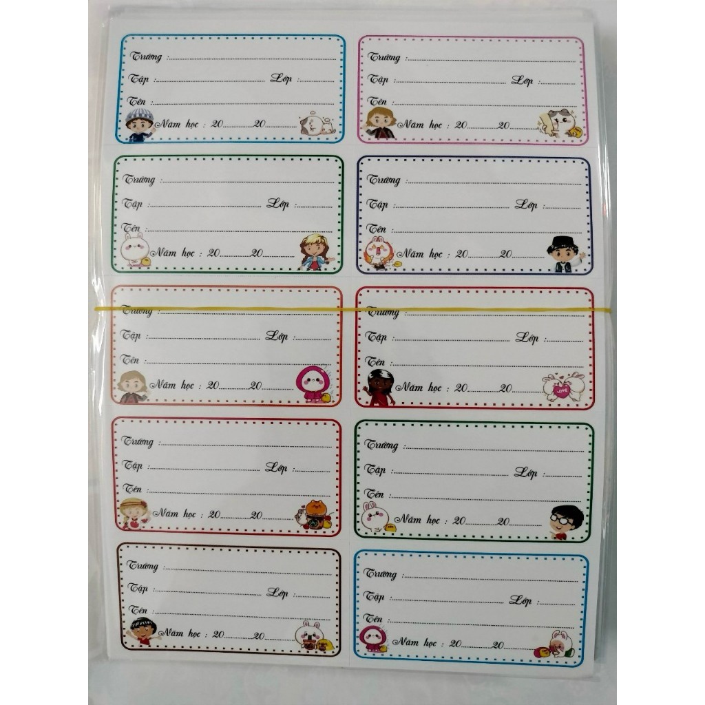 [LARGE Type - WITH ADHESIVE] COMBO of 200 Notebook Labels / Student ...