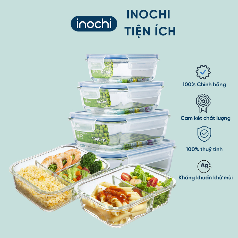 Nikochi rectangular glass box (1 compartment, 2 compartments, 3 ...