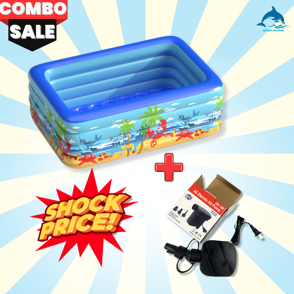 Children's swimming pool, 3-tier BLL inflatable swimming pool, 1m3, 1m5 ...