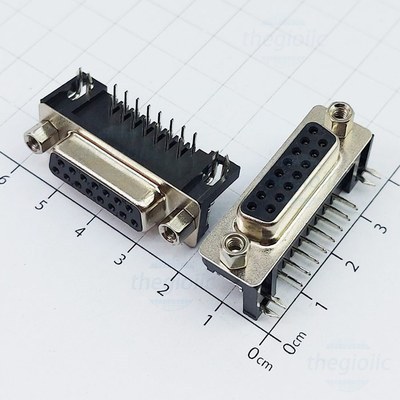 DB15 Port 15 Pins 90 Degree Curved 2 Rows PCB Solder | Shopee Malaysia
