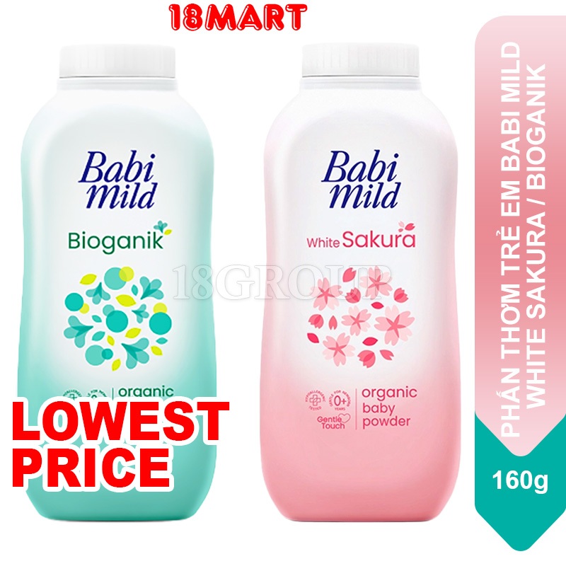 Babi mild white Sakura baby powder / BIOGANIK160g | Shopee Malaysia