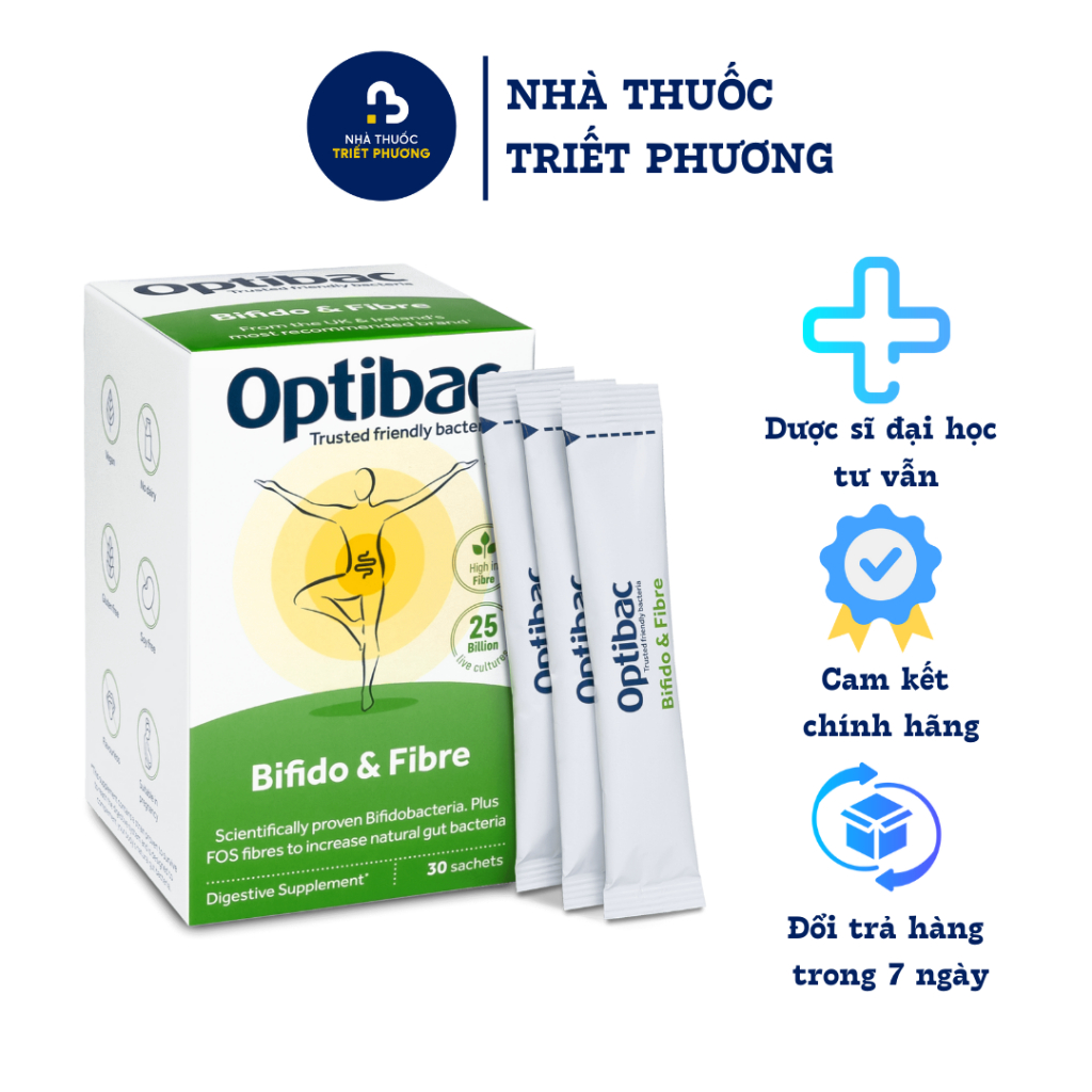 Optibac Bifido & Fiber (Optibac Green Box 30g) Probiotics Supplement ...