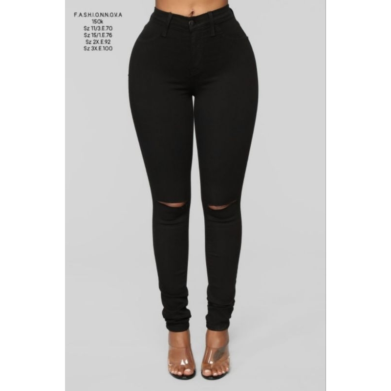 Women's black jeans with ripped knees, surplus vnxk F.A.S.H.I.0.N.n.0.V.a | Shopee Malaysia