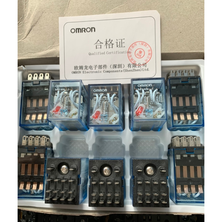 Intermediate relay MY4N-J, small flat 14-pin glass relay with voltage ...