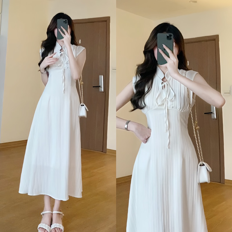 Hami turtleneck long dress with bow tie xixeoshop Women's dress - V150 ...