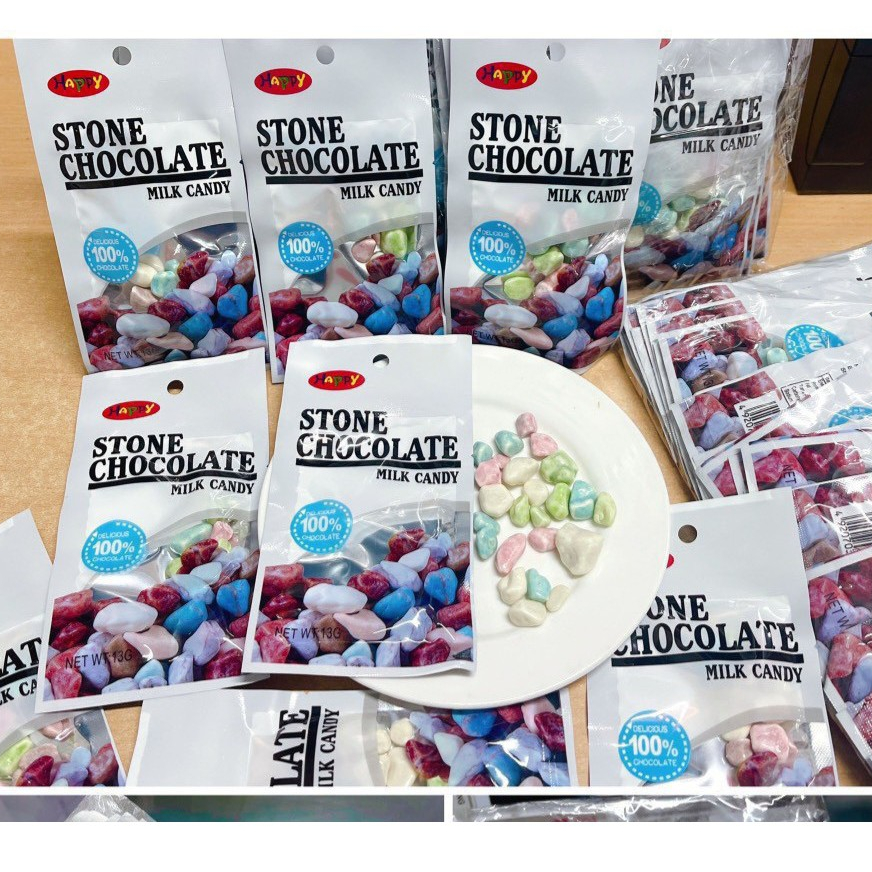 Iced Gravel Candy Chocolate Milk, Chewing Candy With Colored Stone (13g ...