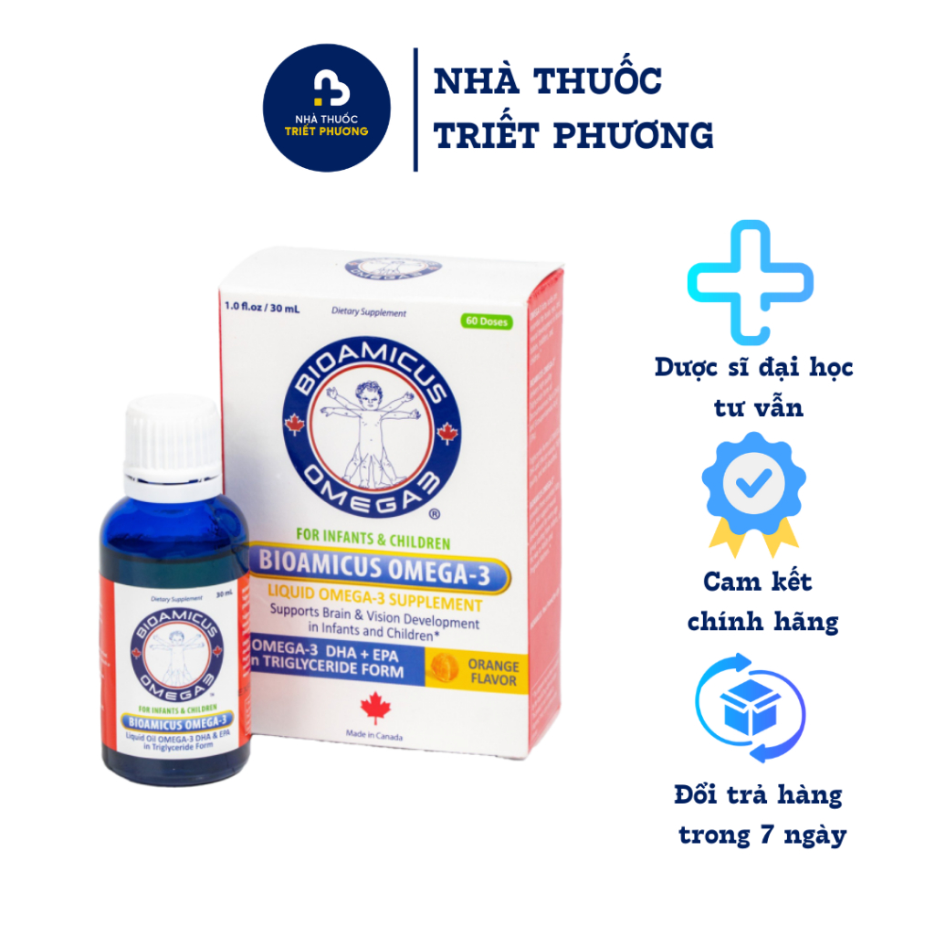 Bioamicus Omega-3 DHA supplement orange flavor, non-fishy, delicious ...