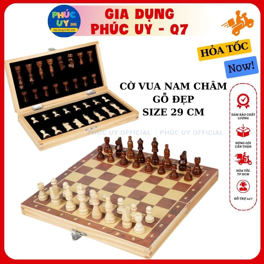 High Quality Oak Wood Grain Magnetic Chess Set Size 29cm Foldable Boardgame Toys for Children to ...