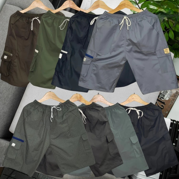 Men's Shorts Box 4 Elastic Fabric Back Pockets Cool Wide Tube, (With ...
