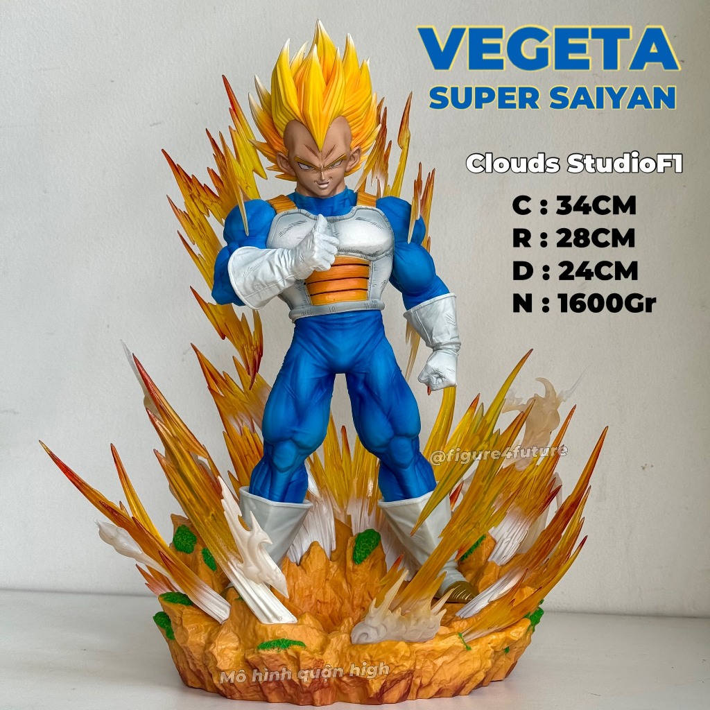 (34cm - F1 - Available) Vegeta model 34cm tall with effects - super ...