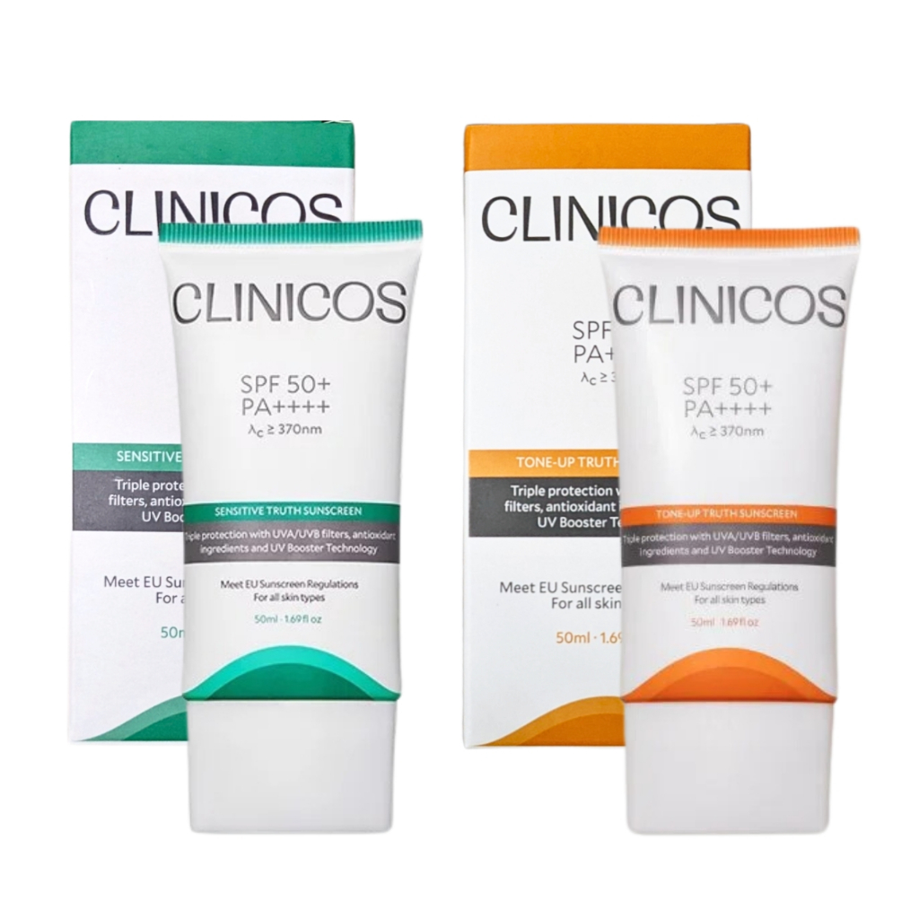 Clinicos Sensitive Sun Cream & Tone-Up Sun Cream SPF50+ PA++++ 50ml for ...