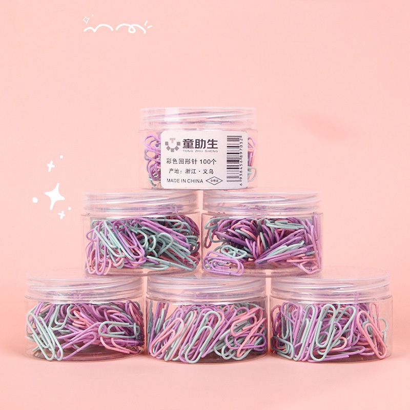 Pastel Color Round Box Paper Clips 100 Pcs | Shopee Malaysia