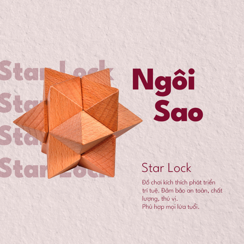 Wooden Lock Toy Star Lock - Star Lock, Smart Puzzle Challenge, Brain Hack, Intellectual, Toy ...