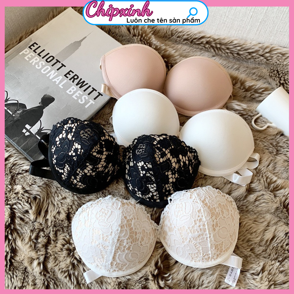 Women's Floral Lace Heart Padded Bra - Strapless anti-slip bra with ...