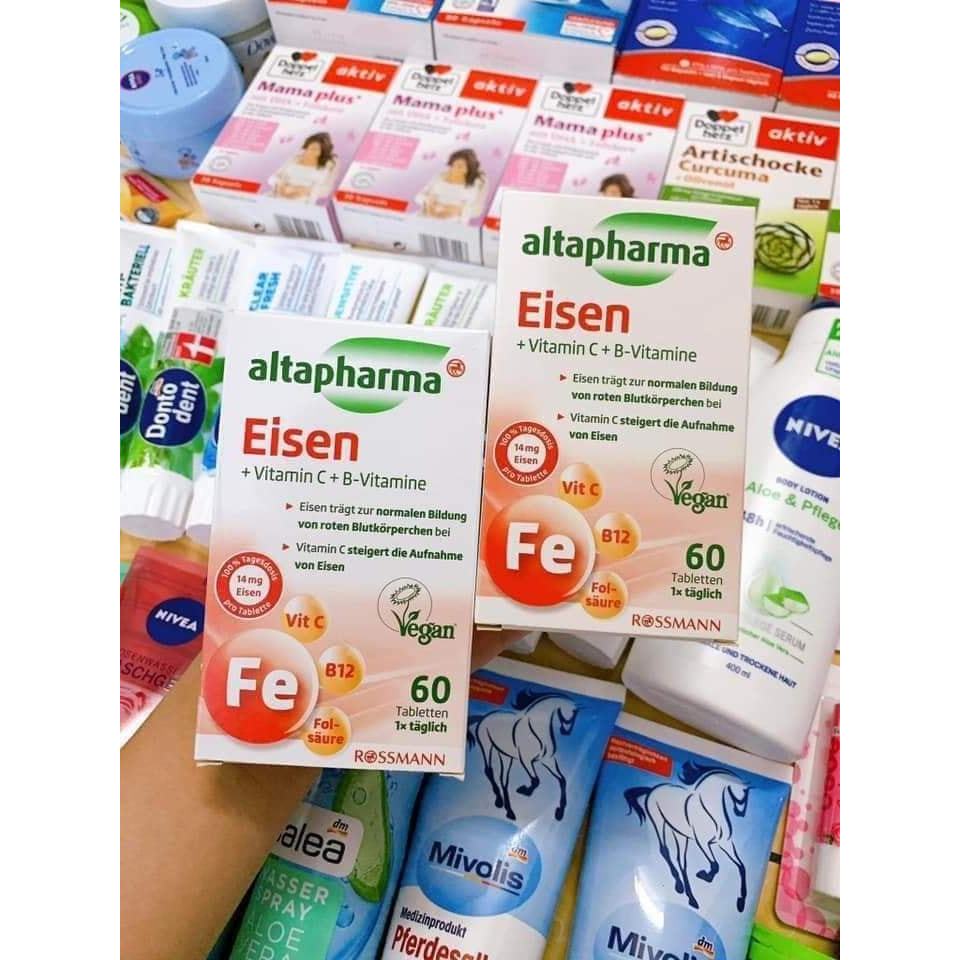Eisen Iron Supplement + Vitamin C + B + Vitamin Of Germany, 60 Tablets ...