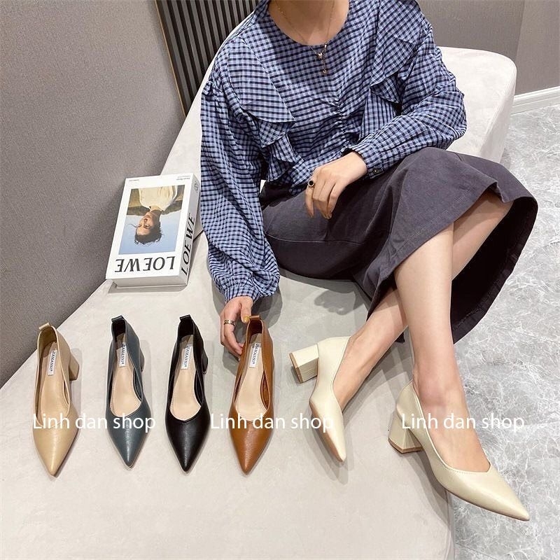 Women's big size 5p high heels with square pointed toe, ball closed ...