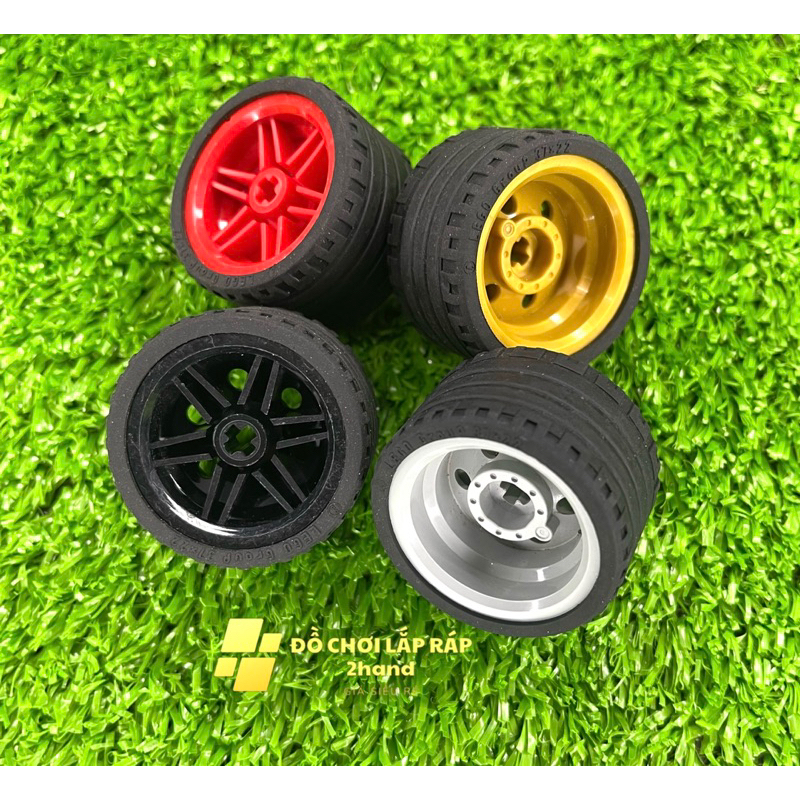 Genuine assembly toy - Combo of 2 technic wheels - including 2 30.4x20 wheels ID: 56145 and 2 37 ...