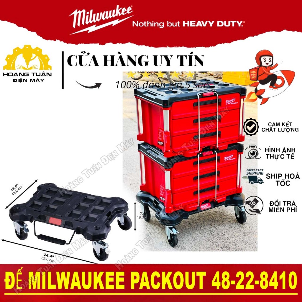 Milwaukee Packout Dolly 4-Wheel Tool Base 48-22-8410 – Hoang Tuan ...