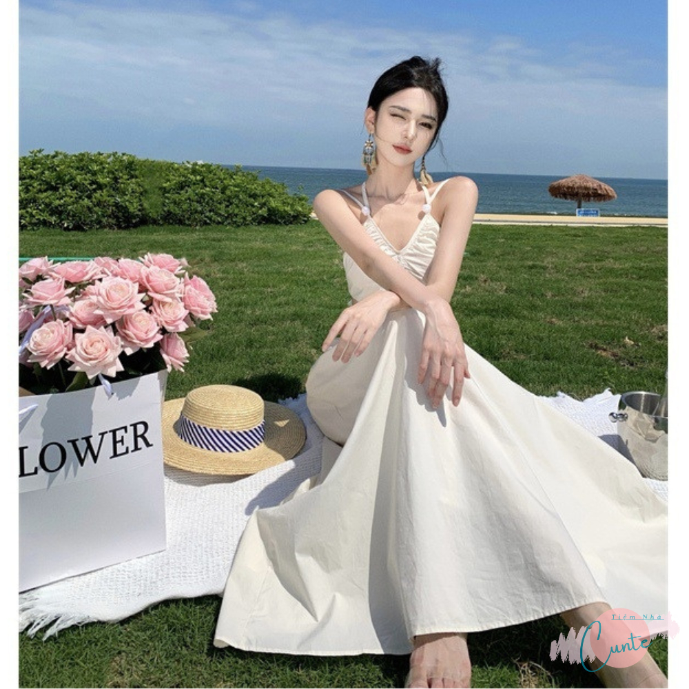 Drapey Open Back Beach Dress With Graceful Maxi Breast Foam Showing Off ...