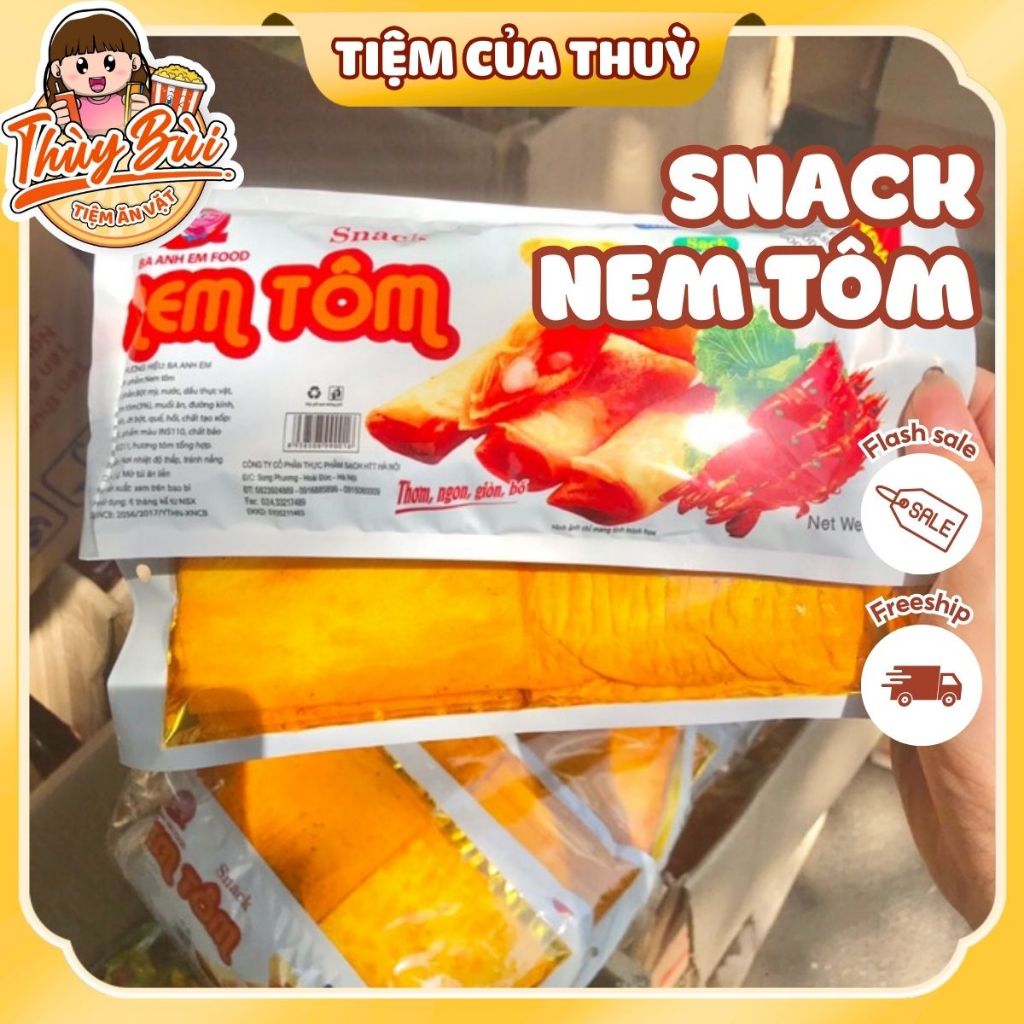 5 Packs of Ba Brothers Food Nem Tom Snack, School Gate Spicy Snack ...
