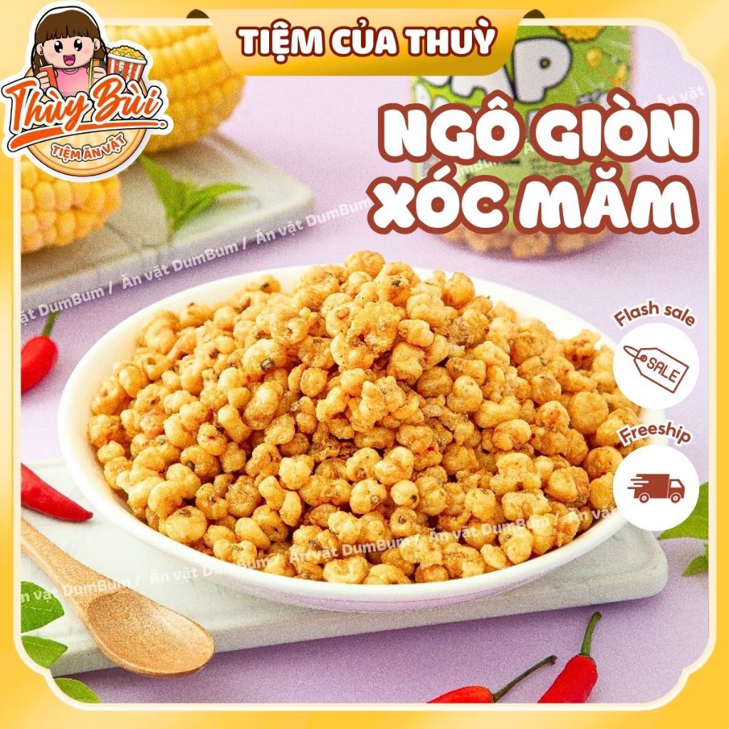 500G Crispy Dried Corn with Spicy Fish Sauce, Crispy Corn with Xoc Mam ...