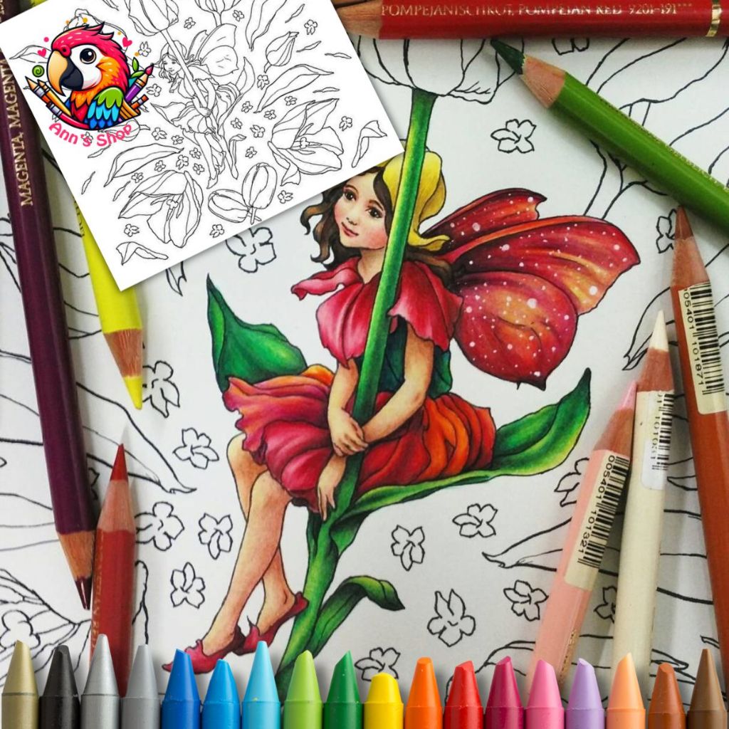 Complete set of 55 coloring pages "Tien Hoa" a4 size - Ann paper toys ...