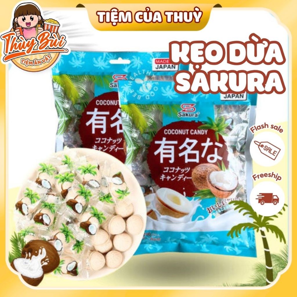 (Ready Stock) Japanese Sakura Coconut Candy 200G Pack, Delicious ...