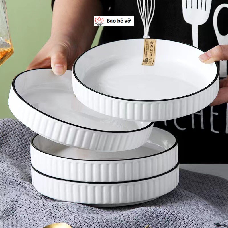 Tall round edge ceramic plate, vertical edge ceramic plate, strangely ...