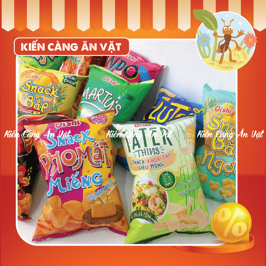 Combo 10 Packs Of Oishi Snacks (68g Giant Pack) Of Random, Crispy And ...