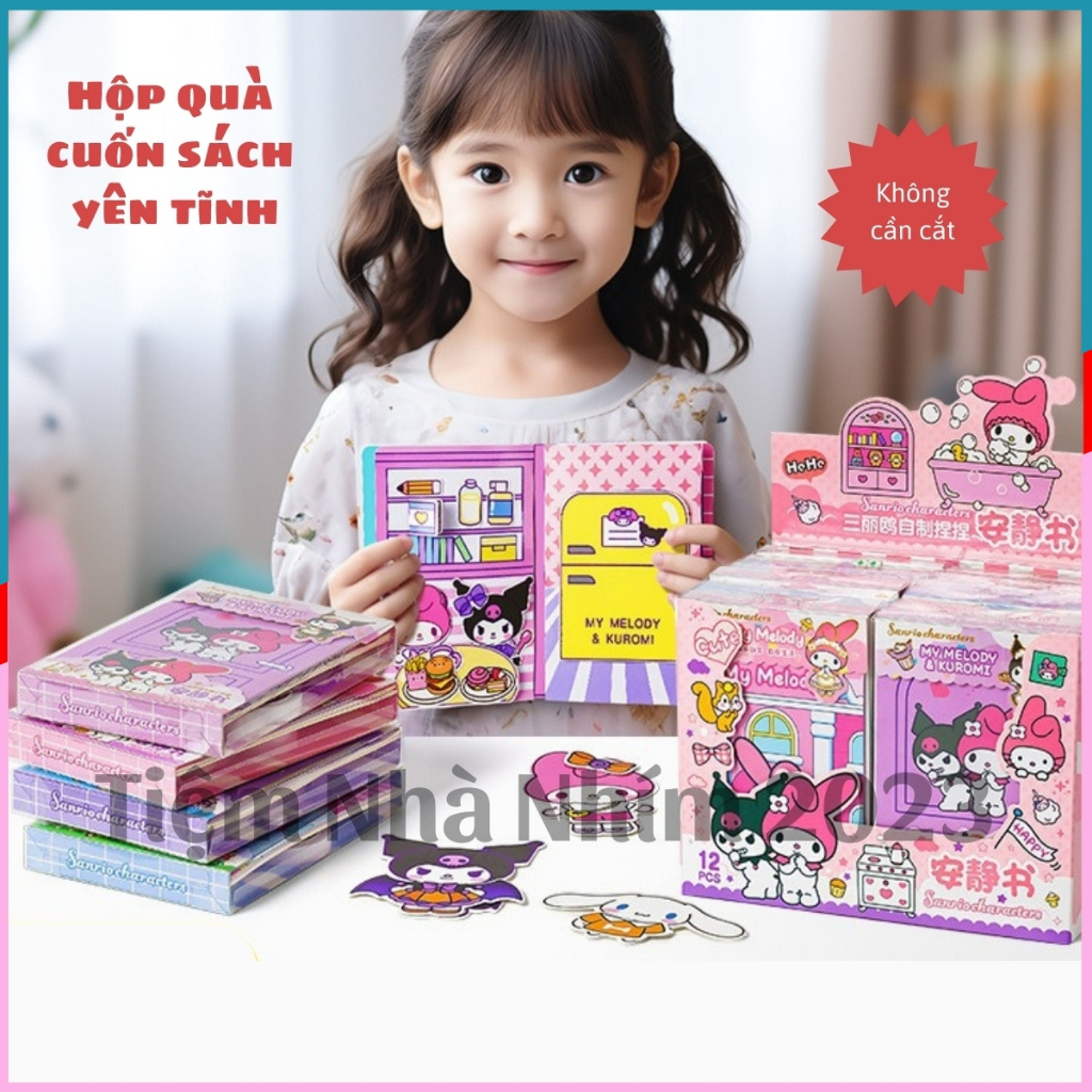 Handmade DIY peel-and-stick toy, quiet book, DIY Kuromi Sanrio figure ...