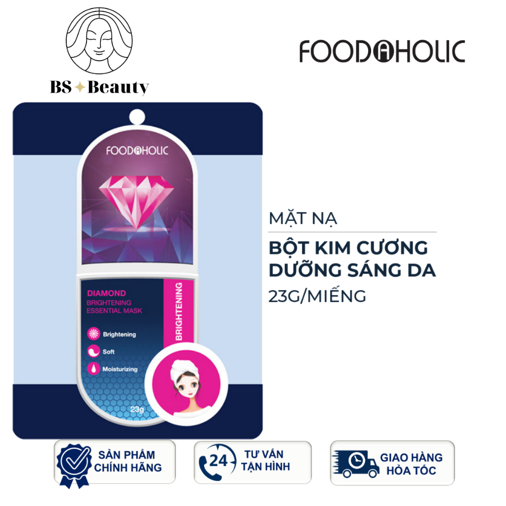 Foodaholic DIAMOND Brightening Essential Mask 23g | Shopee Malaysia