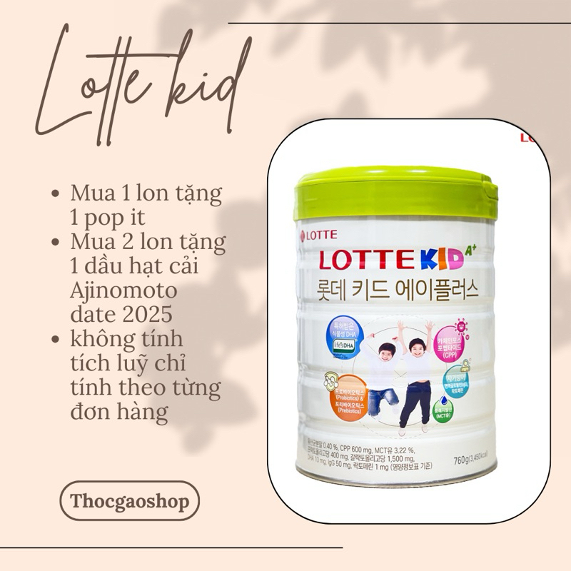 Lotte Kid A+ milk 760gr new model supports height growth for babies 1 ...