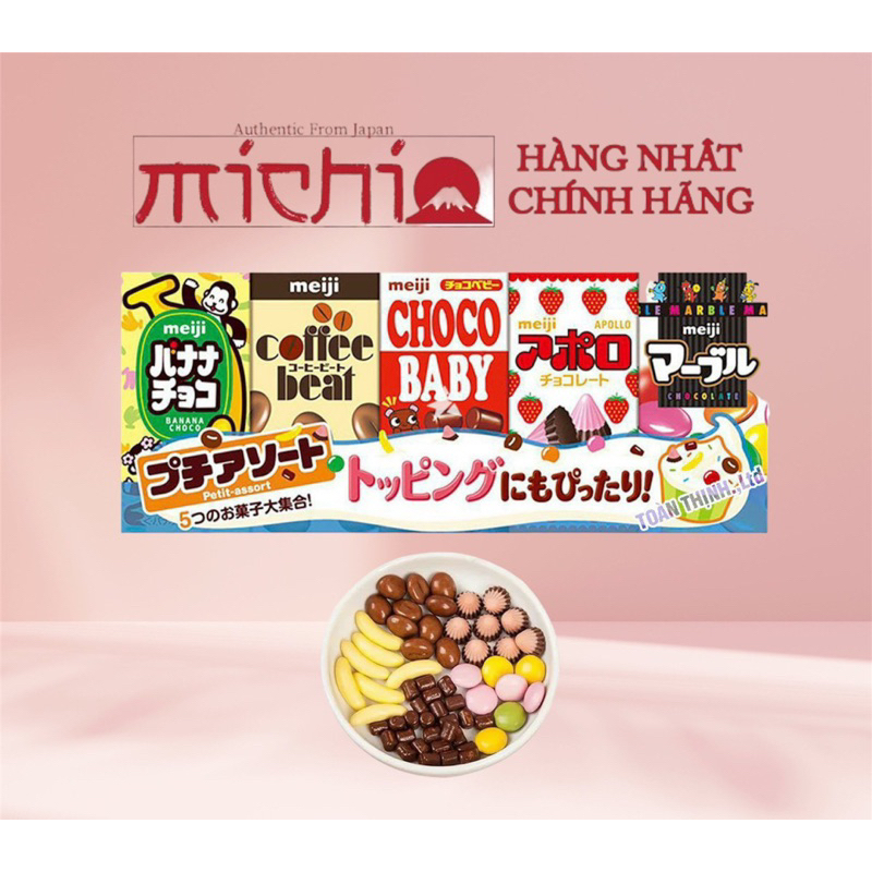 Set of 5 Japanese Meiji Chocolate Choco baby candy set of 5 small boxes ...