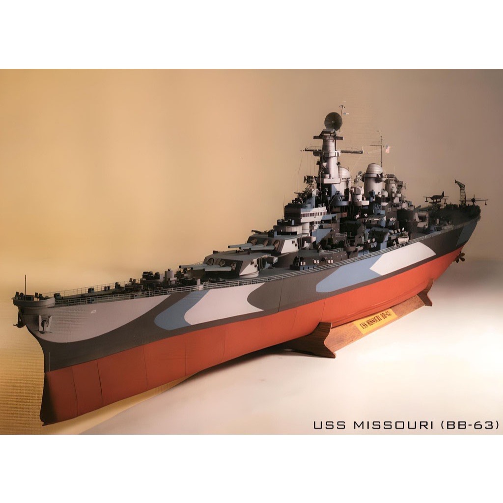 Usssss MISSOURI Navy Warship Paper Model (BB-63) - Iowwa class ...