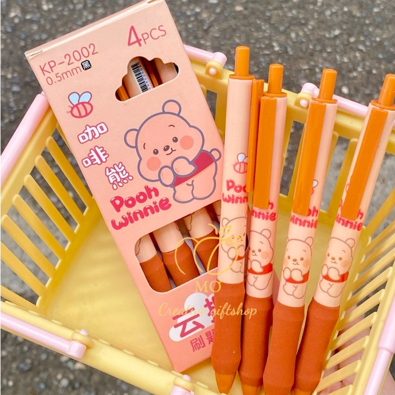 Set of 4 black ink ballpoint pens with cartoon characters Loopy, Lotso ...