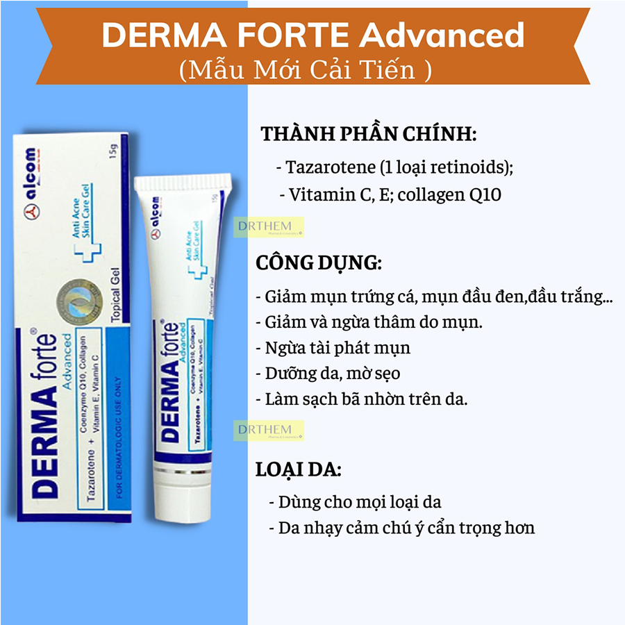 Derma Forte 15g - Gamma, Normal / Advanced Version, Gel Helps Reduce Acne, Prevent Dark Spots ...