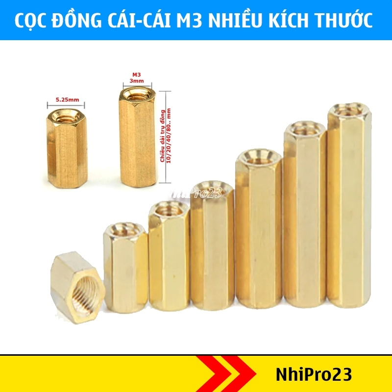 Female Copper Pillar - M3 Copper Pile Copper Pillar supports pcb ...