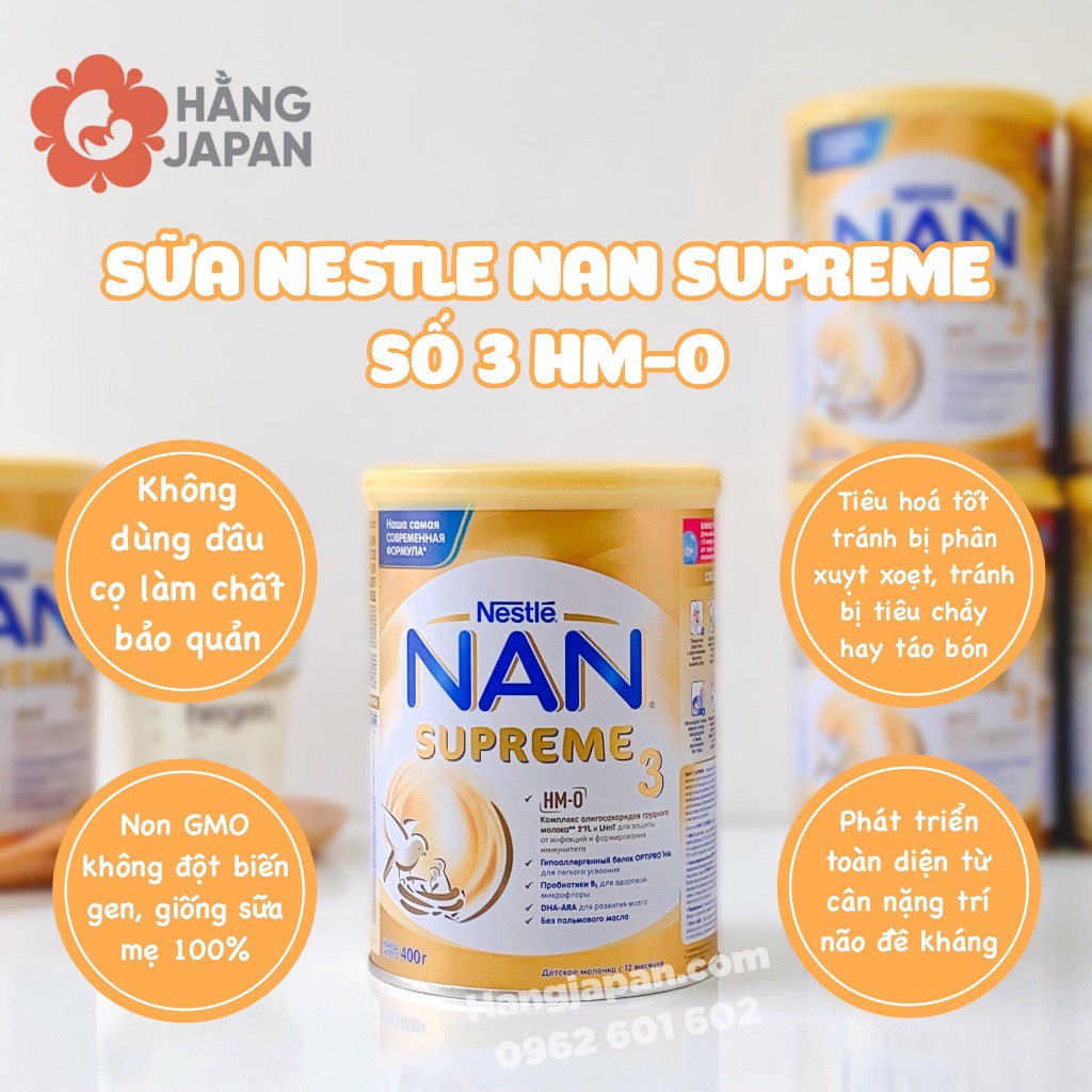 NAN Supreme powdered milk 3 boxes 400g for children from 12 months old ...
