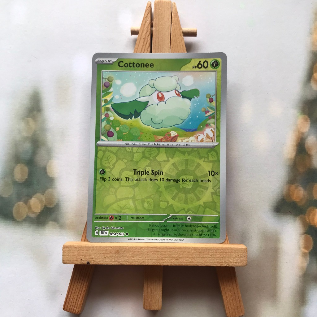 Pokemon Cottonee Picture Card 014/162 - Common Reverse Holo English Odd ...